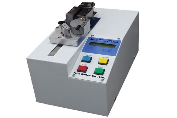 A crimp terminal rupture tester that can be pulled at a constant speed ...